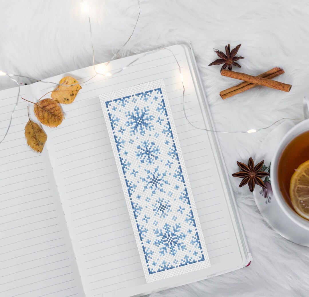 Snowflake Bookmark Cross Stitch Pattern - Winter Cross Stitch, Snow ...