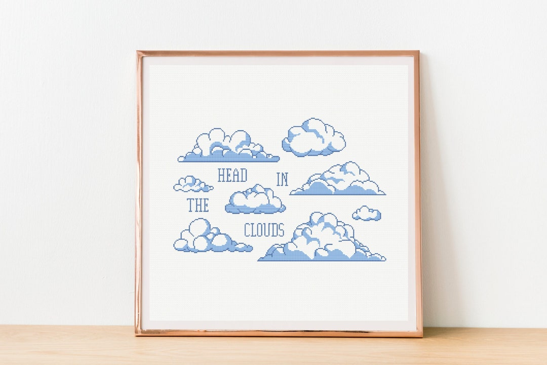 Head in the Clouds Counted Cross Stitch Pattern / Sky Xstitch Chart ...
