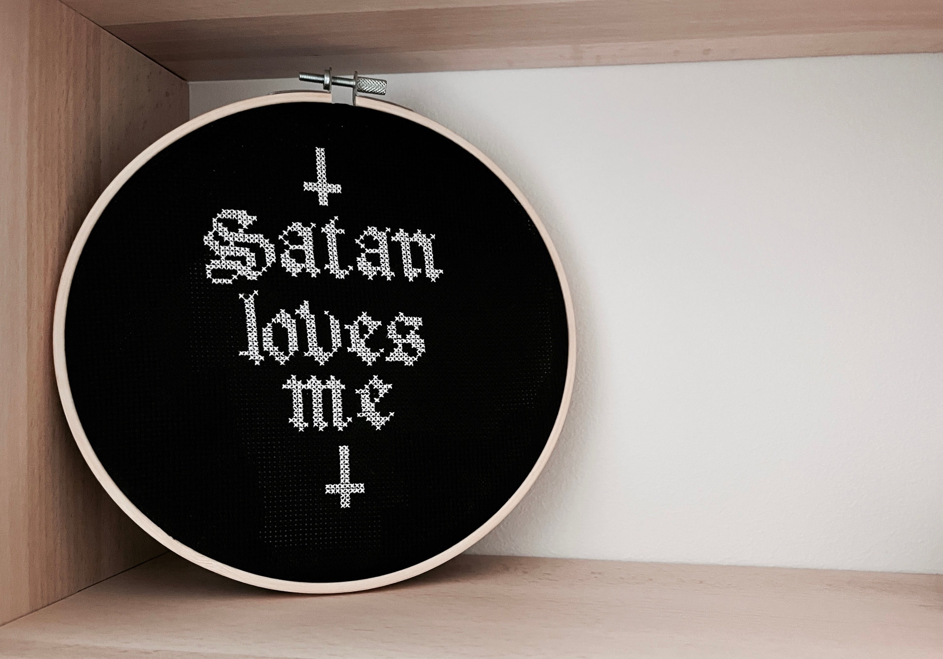 Satan Loves Me Cross Stitch Pattern / Gothic Embroidery / Goth DIY Gift ...