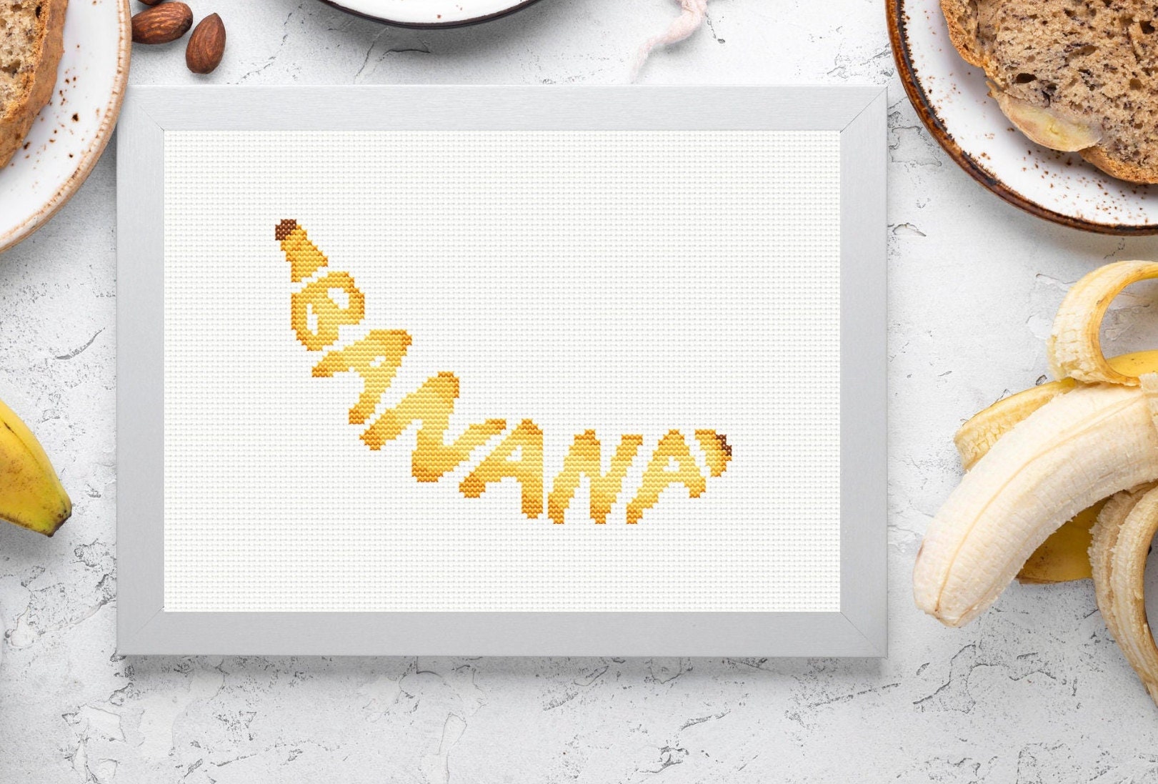 Banana Cross Stitch Pattern / Fruit Embroidery Chart Weaving - Etsy