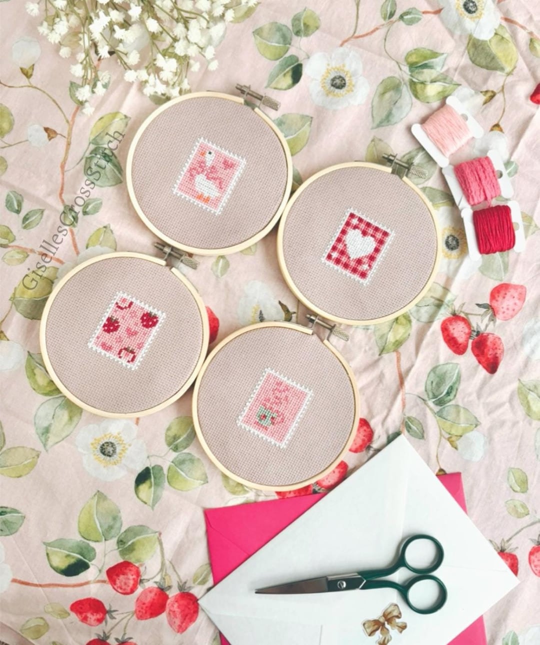 Valentine Postage Stamp Set Cross Stitch Pattern, Valentine's Days ...