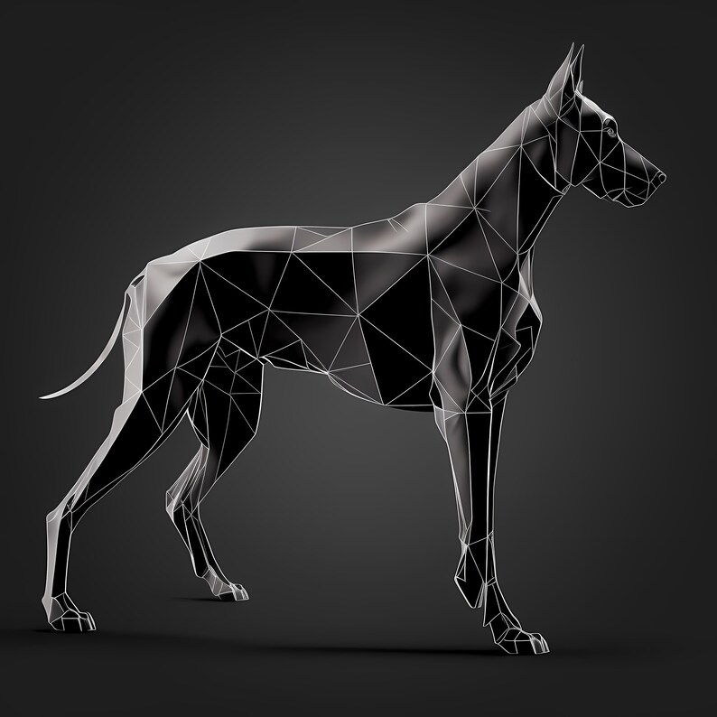 Printable Geometric Doberman Wall Art Stylized Low Poly - Etsy