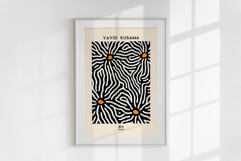 Yayoi Kusama Print, Minimal Japanese Floral Print Pattern Abstract ...