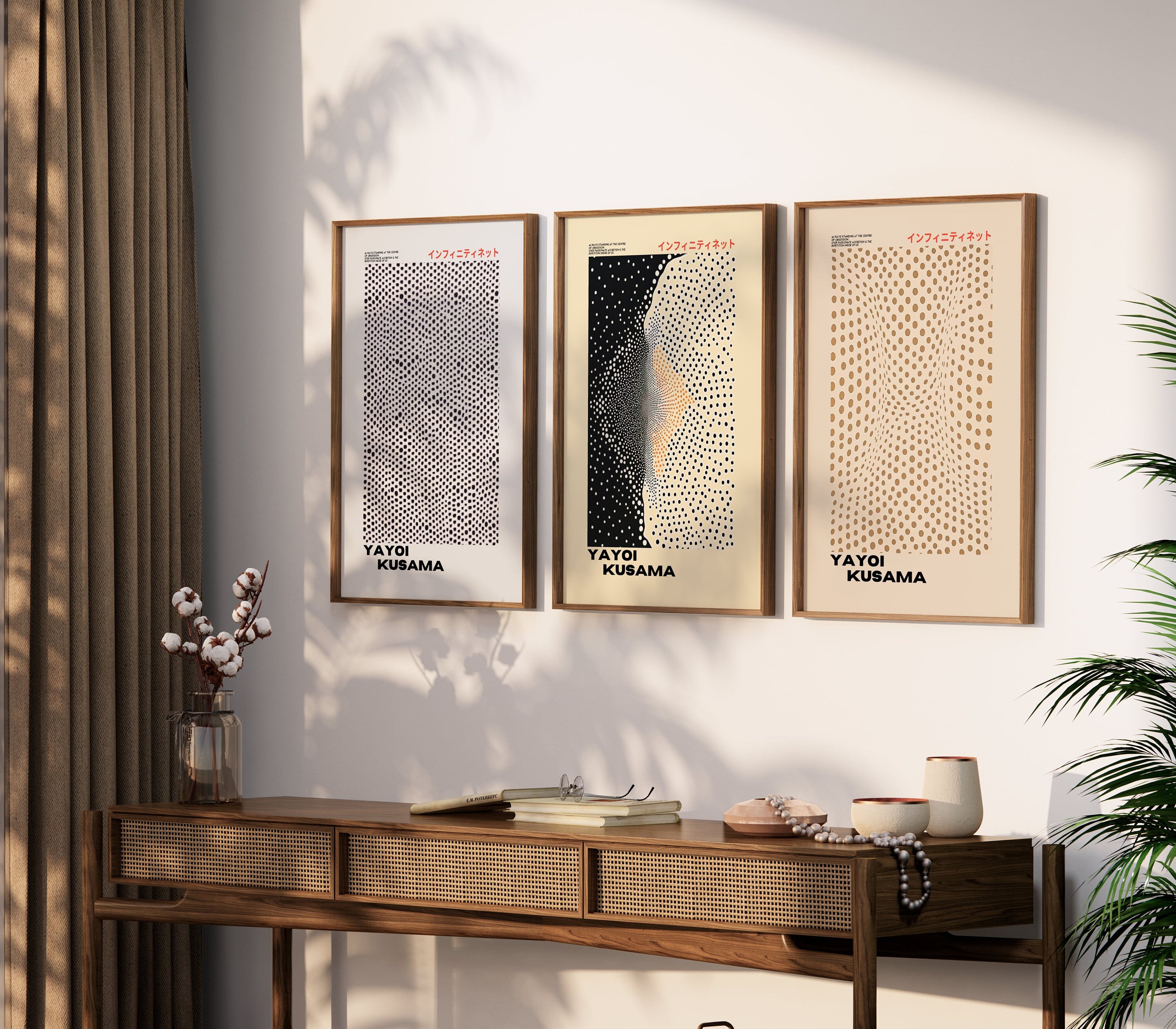 Yayoi Kusama Pattern Print Set of 3, Gallery Wall Exhibition Print Set ...