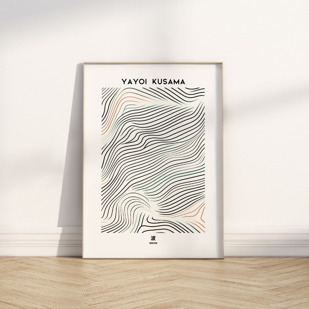 Minimalist Yayoi Kusama Print, Japanese Line Art, Exhibition Wall Art ...