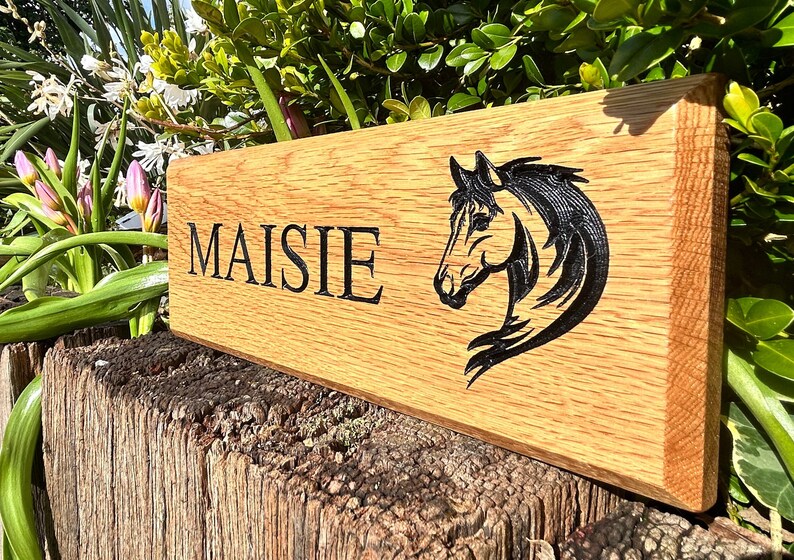 Stable Name Plate. Solid Oak Stable Sign. Equestrian Sign. - Etsy UK