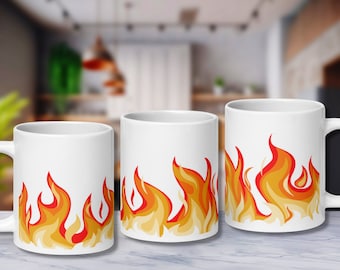 Cute & Simple Fireball Mug an Adorable, Fiery Hot Flame Design - Etsy