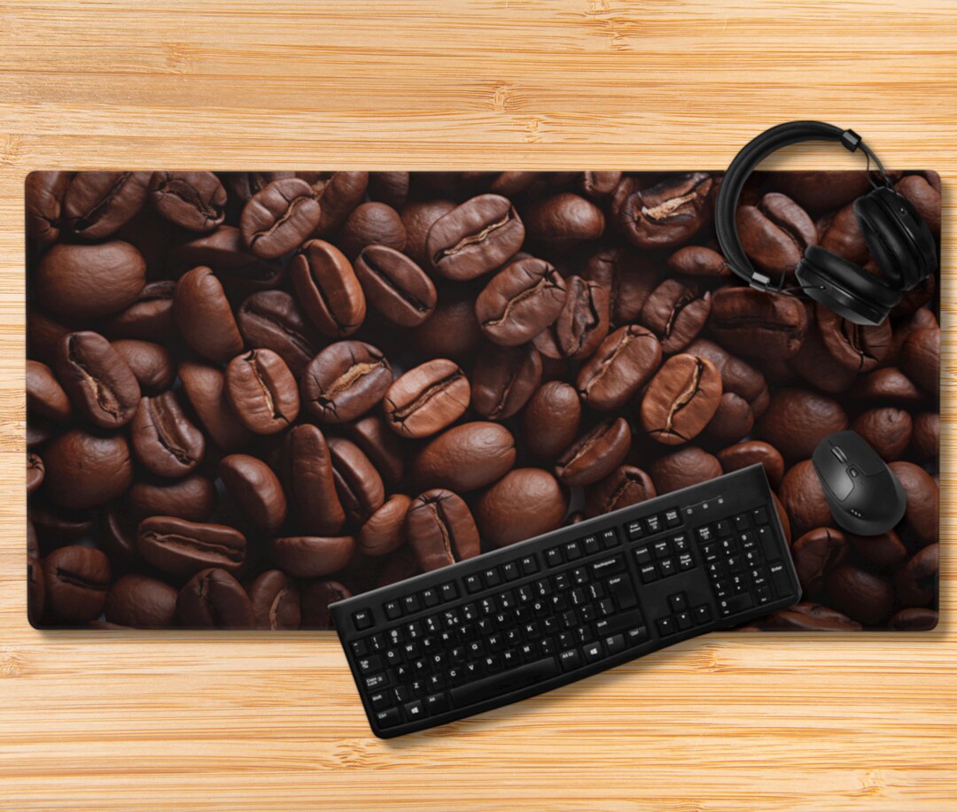 Coffee Java Beans Roasted Mousepad Desk Protector Pad Mat Computer Mouse Pad Gift Gamer Brown ...