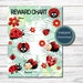 Ladybug Reward Chart Kids Tracker Chore Chart Encouragement Potty ...
