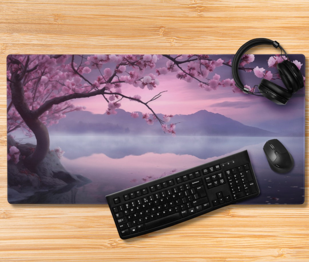Cherry Blossom Desk Mat Protector Pad Mousepad Computer Mouse Gift ...