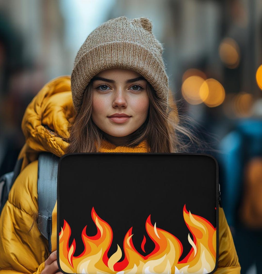 Hot Flames Laptop Tablet Sleeve Design Notebook Case Slip Cover School ...