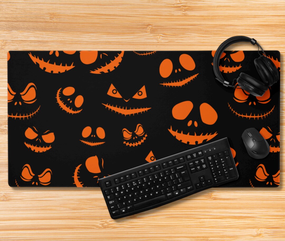 Jack O Lantern Faces Halloween Mousepad Desk Pad Mat Computer Mouse Pad ...