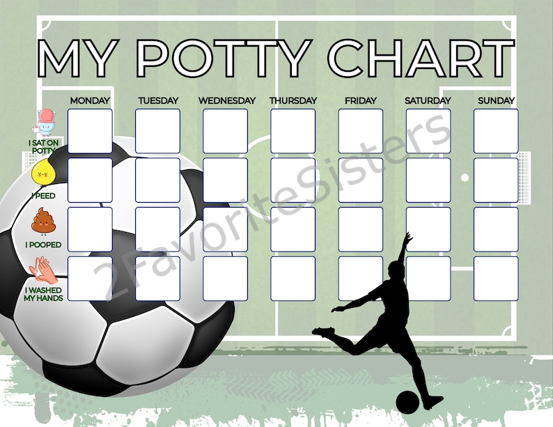 Soccer Potty Training Chart Futbol Football Sports Printable Cute ...