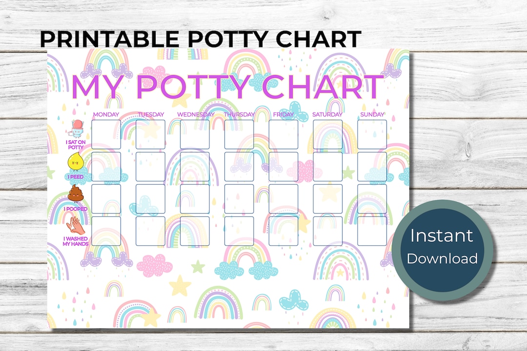 Best Rainbow, Potty Training Chart, Printable, Cute Fun Colors, Instant ...