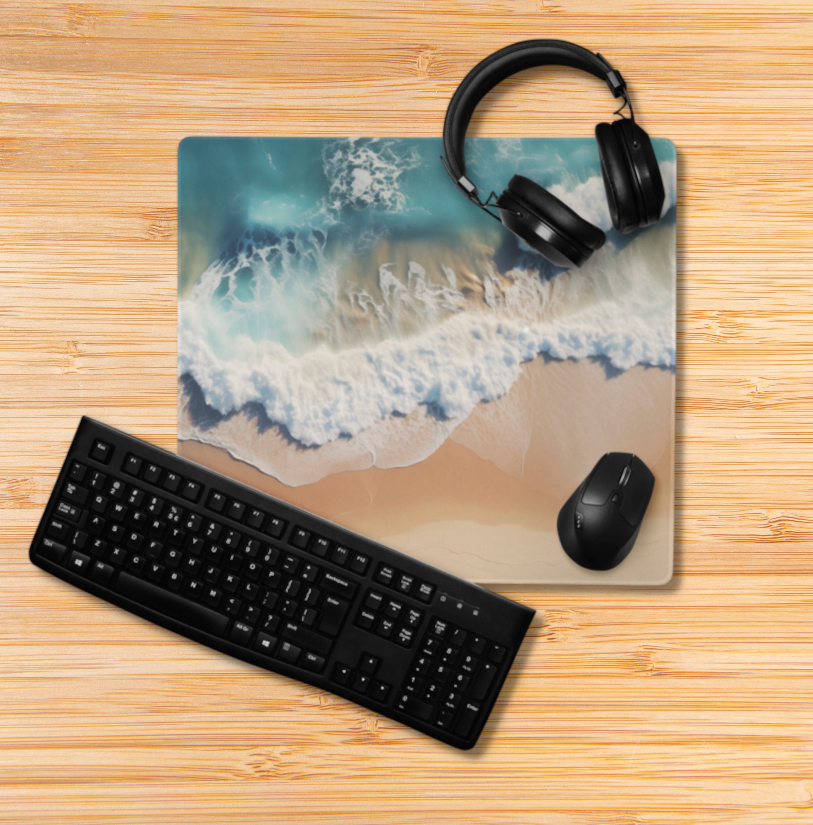 Ocean Waves Mouse Pad Surf Beach Desk Pad Blue Ocean Computer Pad Non ...