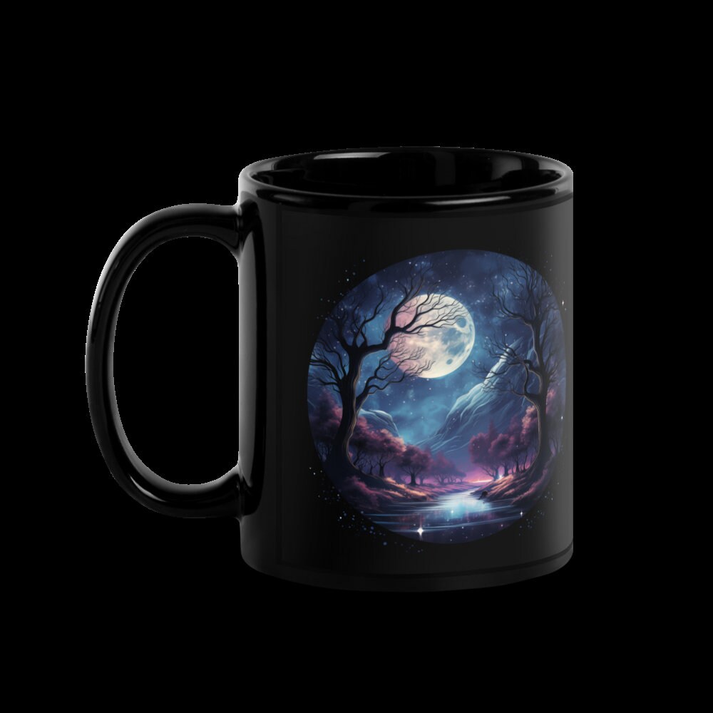 Night Moon Mug, Mystical Trees Mug, Moon Mug, Night Tree, Nature Lover ...
