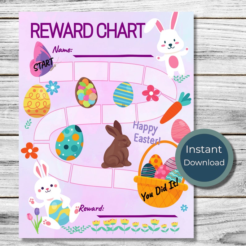 Easter Reward Chart, Kids, Tracker, Chore Chart, Encouragement, Potty ...