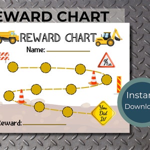 Monster Truck Reward Chart Kids Boy Tracker Chore Potty Fun Instant ...