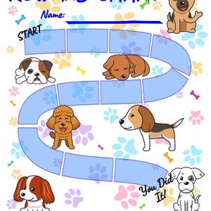 Puppy Reward Chart Tracker Toddler Kids Girl Boy Chore Encouragement ...