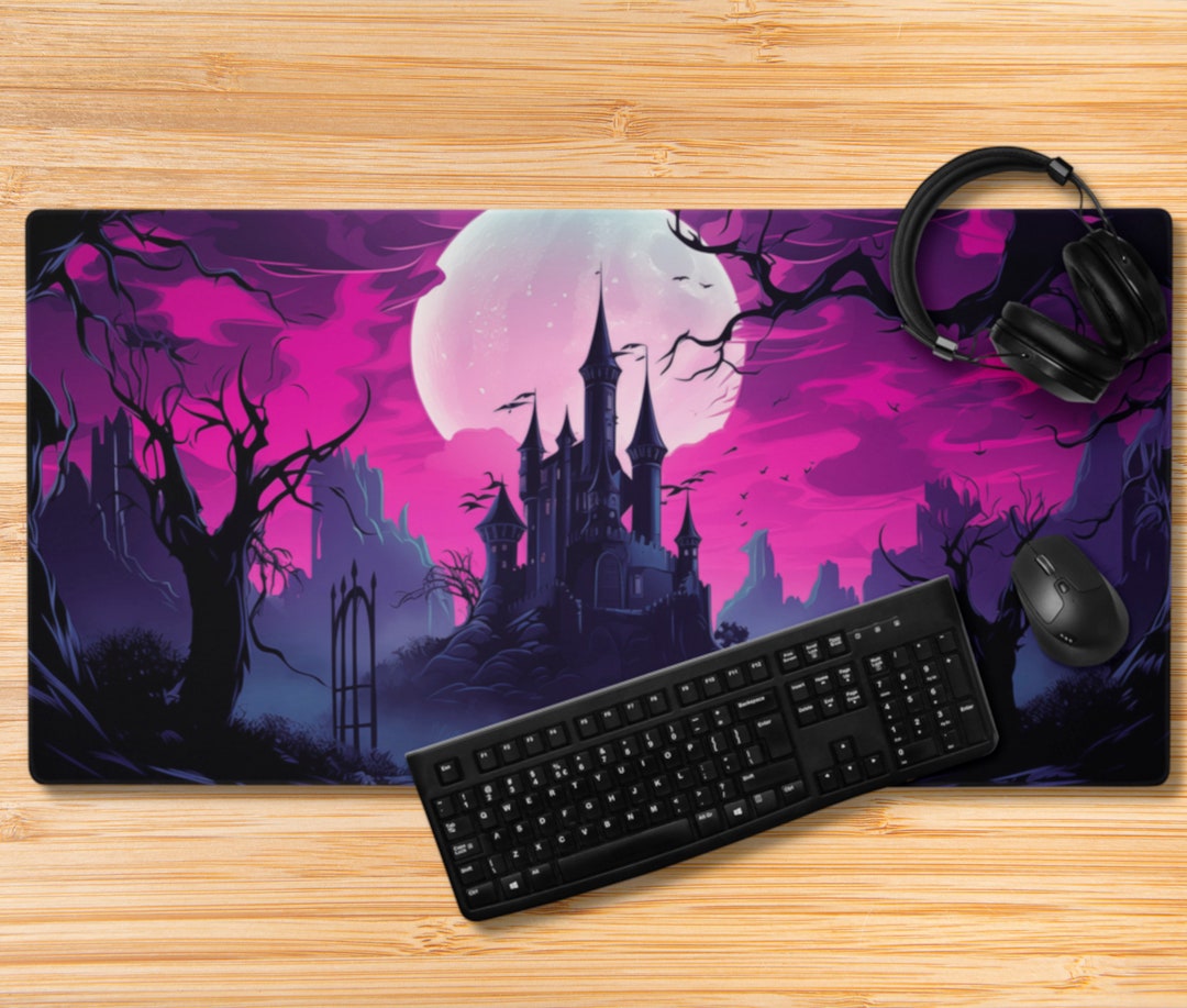 Whimsical Gothic Desk Mat, Desk Pad, Desk Pad, Mousepad, Blacklight ...