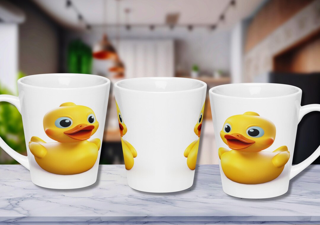Super Cute Rubber Duck Latte Coffee Mug Ducky Rubber Ducky Gift Fun Mom ...