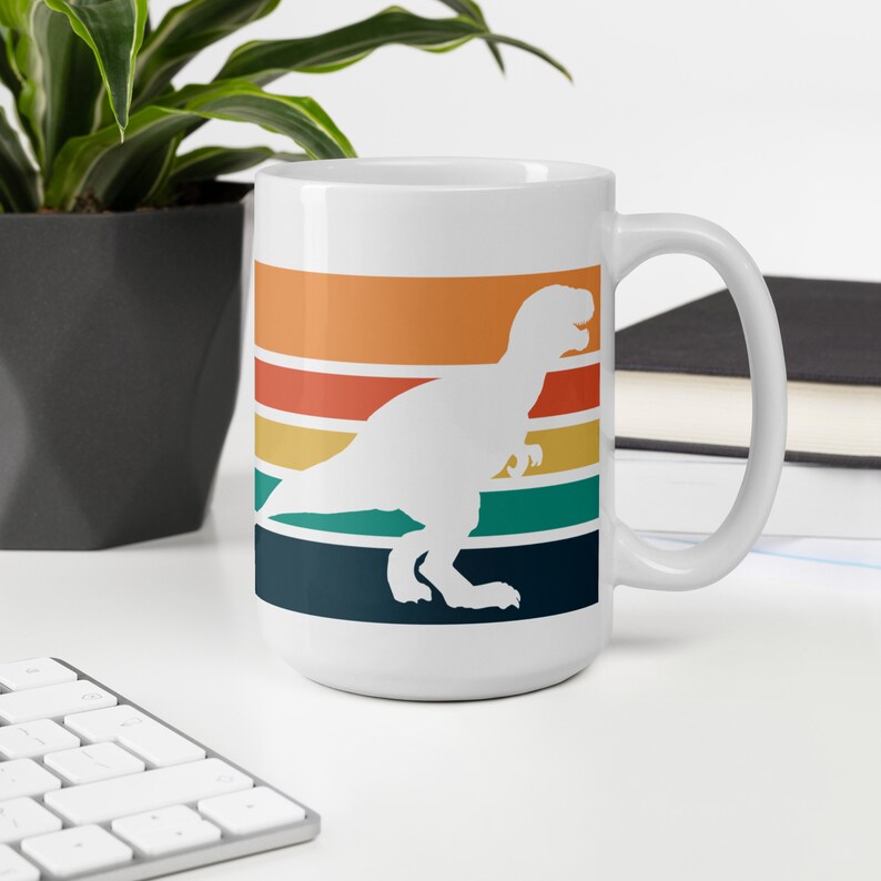 Retro T-rex Mug, Coffee Mug, Dad, Gift, Large, Cup, Coffee Lover ...