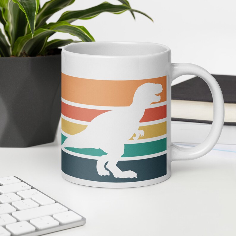 Retro T-rex Mug, Coffee Mug, Dad, Gift, Large, Cup, Coffee Lover ...