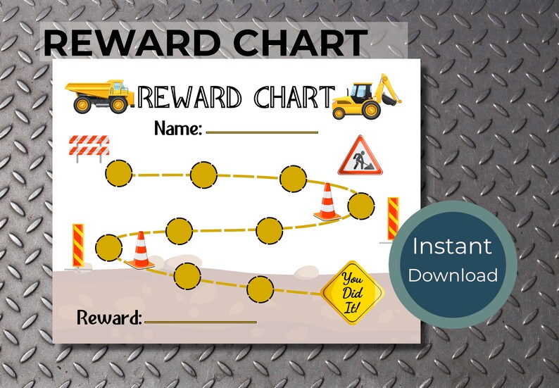Construction Reward Chart Responsibility Chart Chore Chart - Etsy
