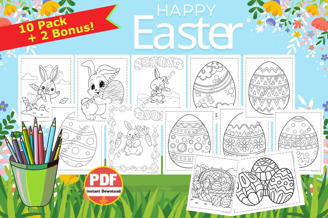 Easter Coloring Pages Bunny Eggs Coloring Sheet Faith Egg Spring Crafts ...