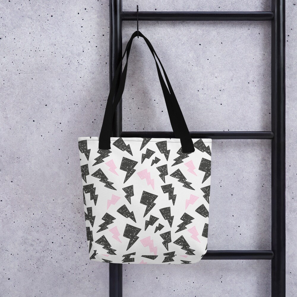 Lightning Bolt Tote Bag, Gift for Her, Mom, Spot, Funky, Poka, Fun ...