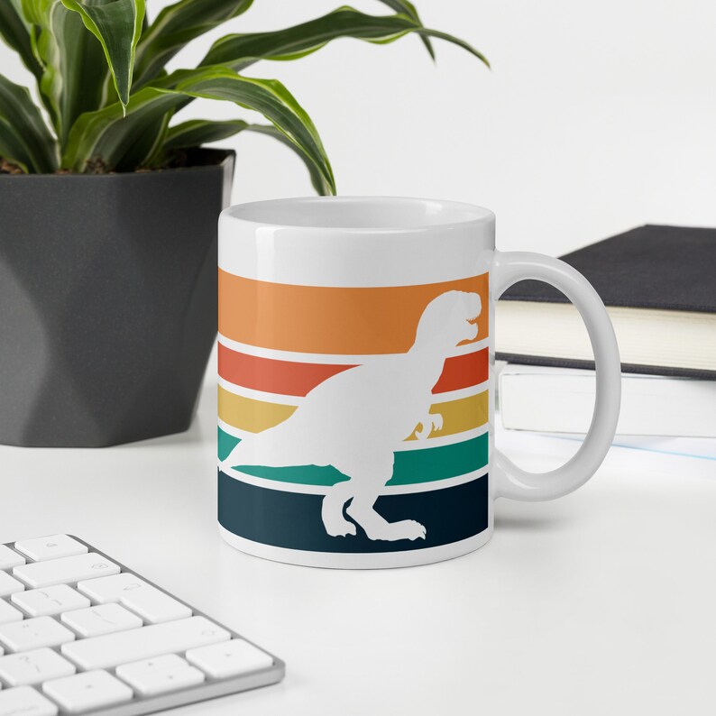Retro T-rex Mug, Coffee Mug, Dad, Gift, Large, Cup, Coffee Lover ...