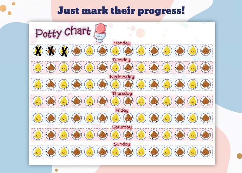 Rewarding Potty Chart Multi-pack Cute Color Download Sat Toilet Peed ...