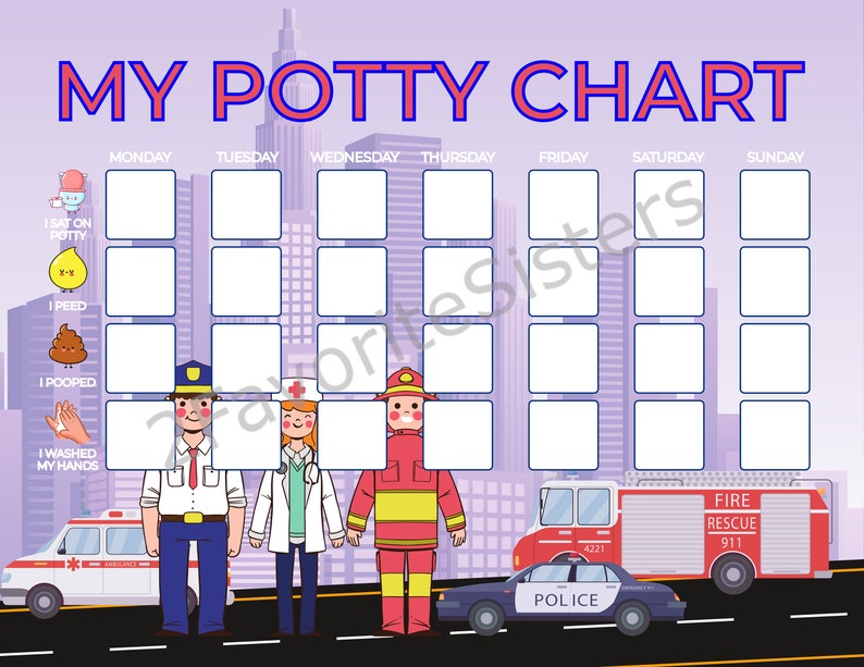 First Responders Potty Chart Ambulance EMS Doctor Nurse Training Cute ...