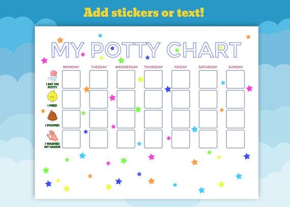 Potty Training Chart For Girls Large Potty Training Reward Chart ...