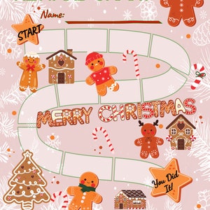 Christmas Reward Chart Kids Tracker Chore Encouragement Potty Xmas ...