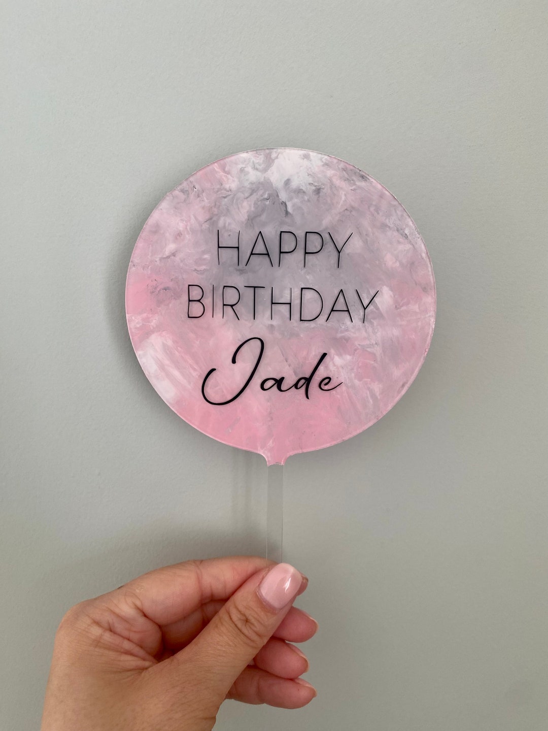 Marble Cake Topper Paddle Marble Cake Topper, Acrylic Paddle Cake ...