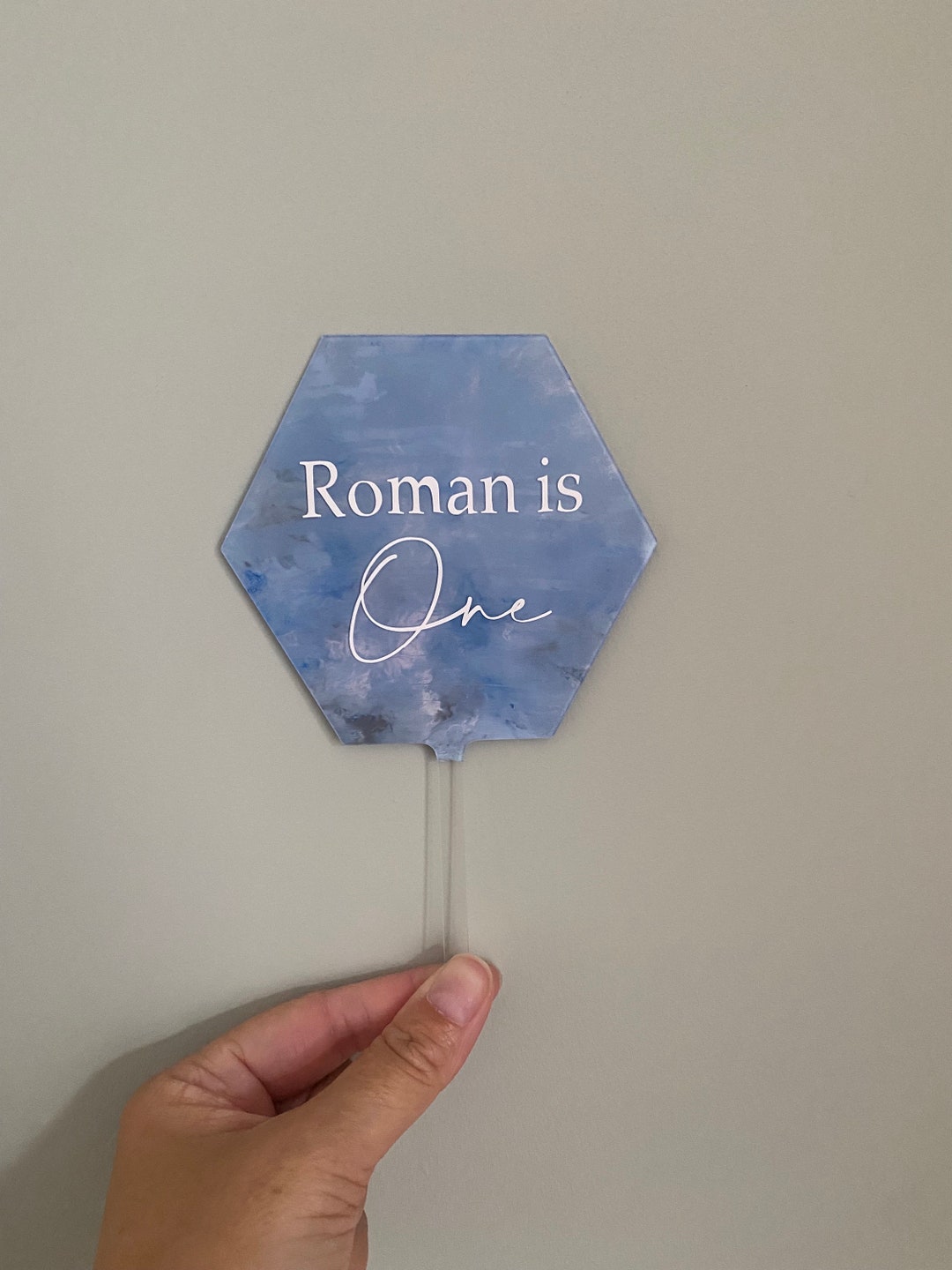 Birthday Cake Topper Paddle Marble Cake Topper, Acrylic Paddle Cake ...