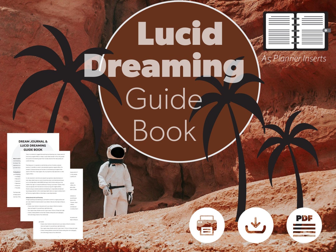 Lucid Dreaming Guide Book Printable A5 Planner Insert PDF Download ...