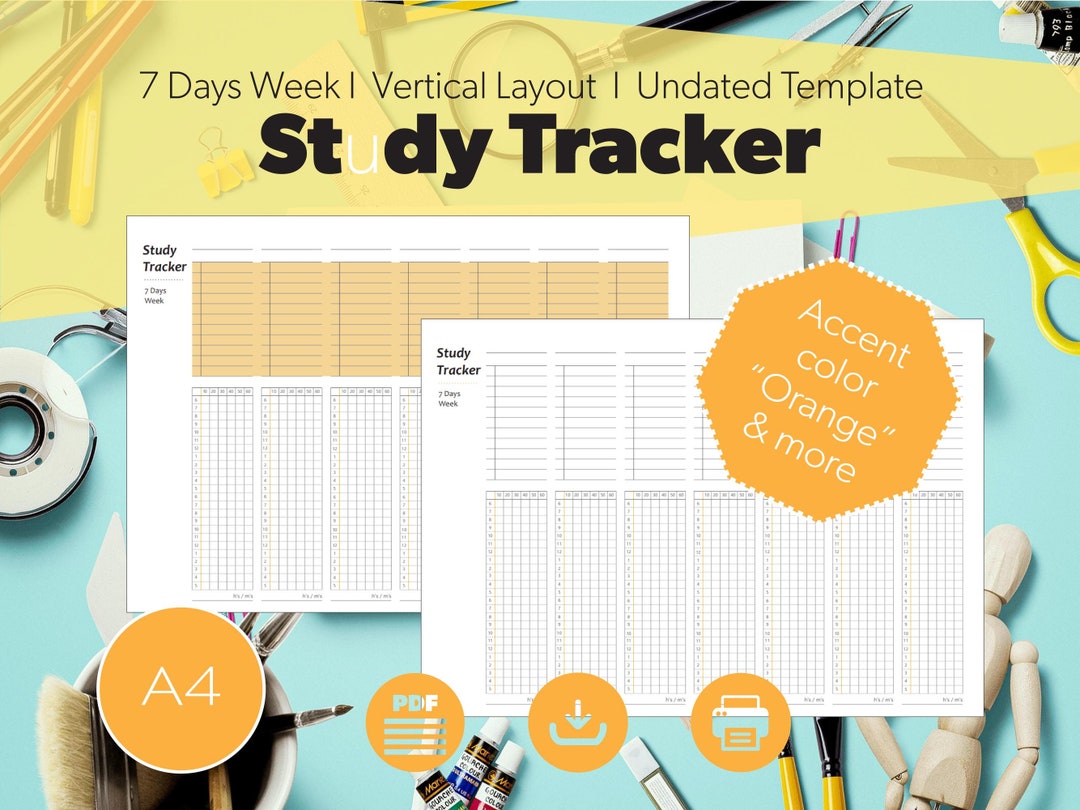 A4 Student Planner Weekly Study Tracker Template Vertical - Etsy