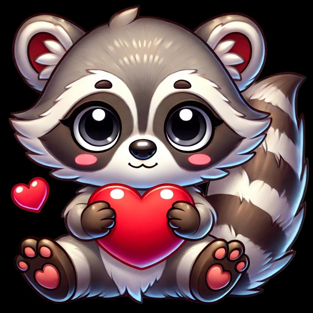 Remi the Raccoon Clipart Bundle – 10 PNG Stickers – Cute Kawaii ...