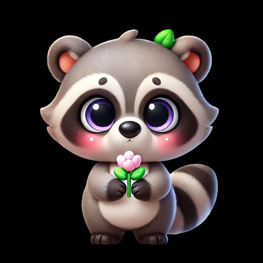 Remi the Raccoon Clipart Bundle – 10 PNG Stickers – Cute Kawaii ...