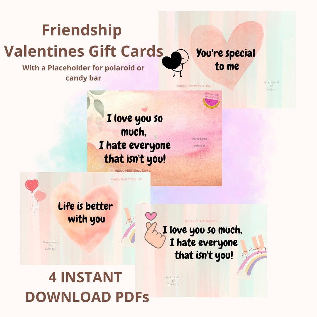 Printable Valentine's Day Cards for Friends, Valentine's Day Gift Tags ...