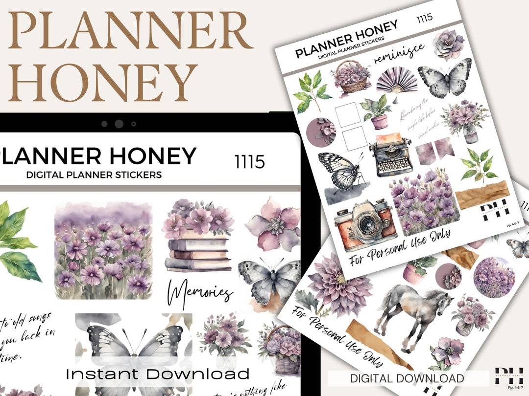 Floral Digital Planner Stickers, Goodnotes Journaling (PDF File) - Etsy