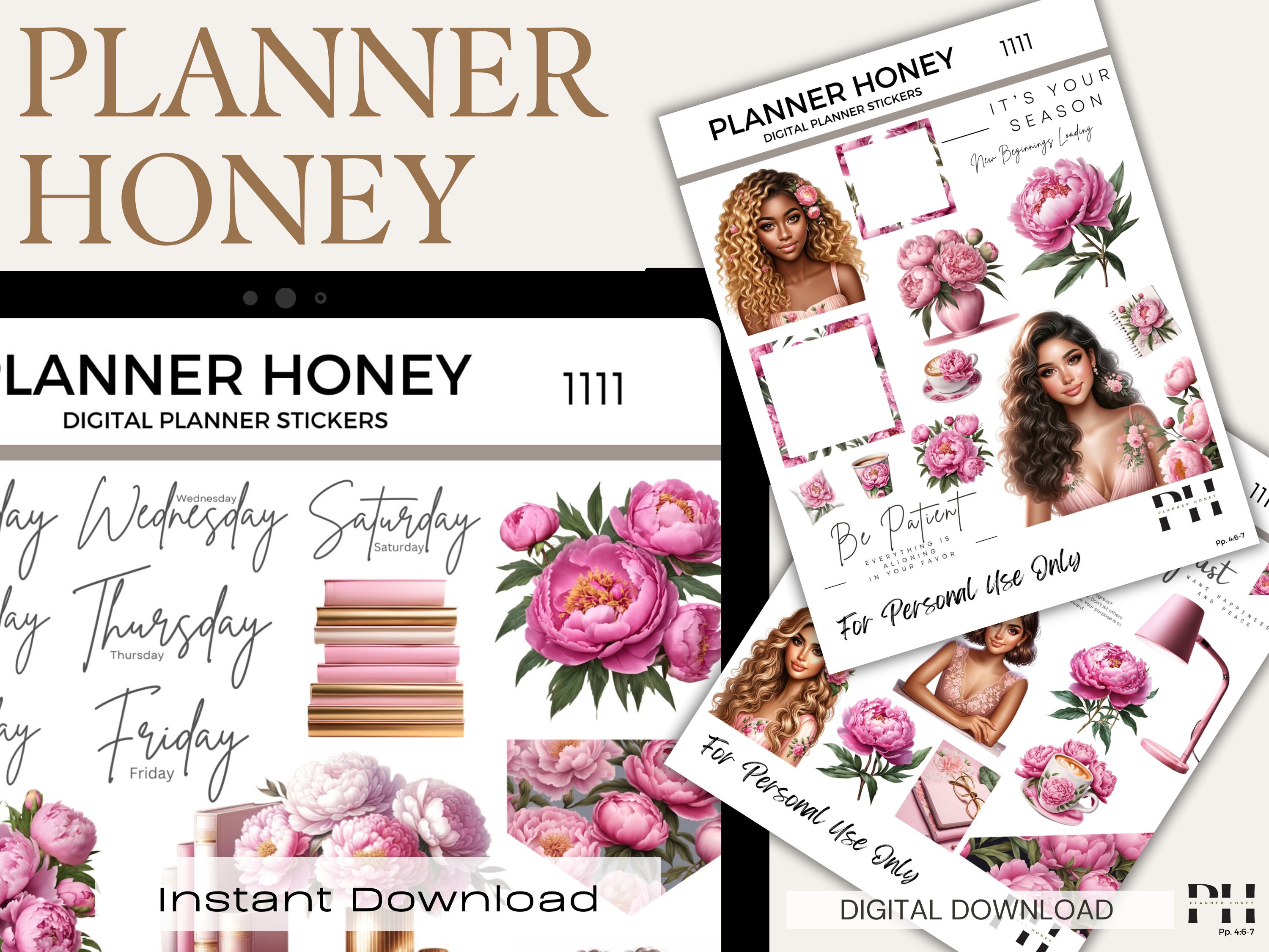 Pre-cropped Digital Stickers, Digital Planner Stickers, Goodnotes ...