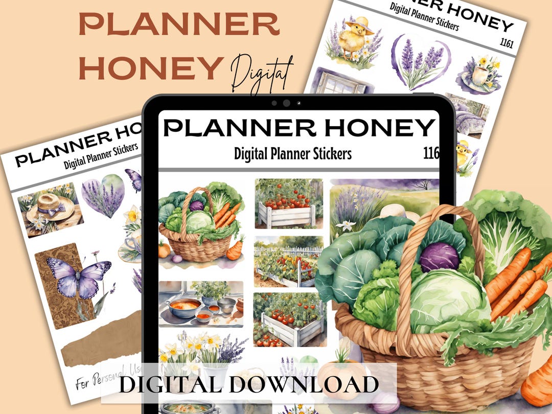 Floral Garden Digital Planner Stickers for Goodnotes (PDF) - Etsy