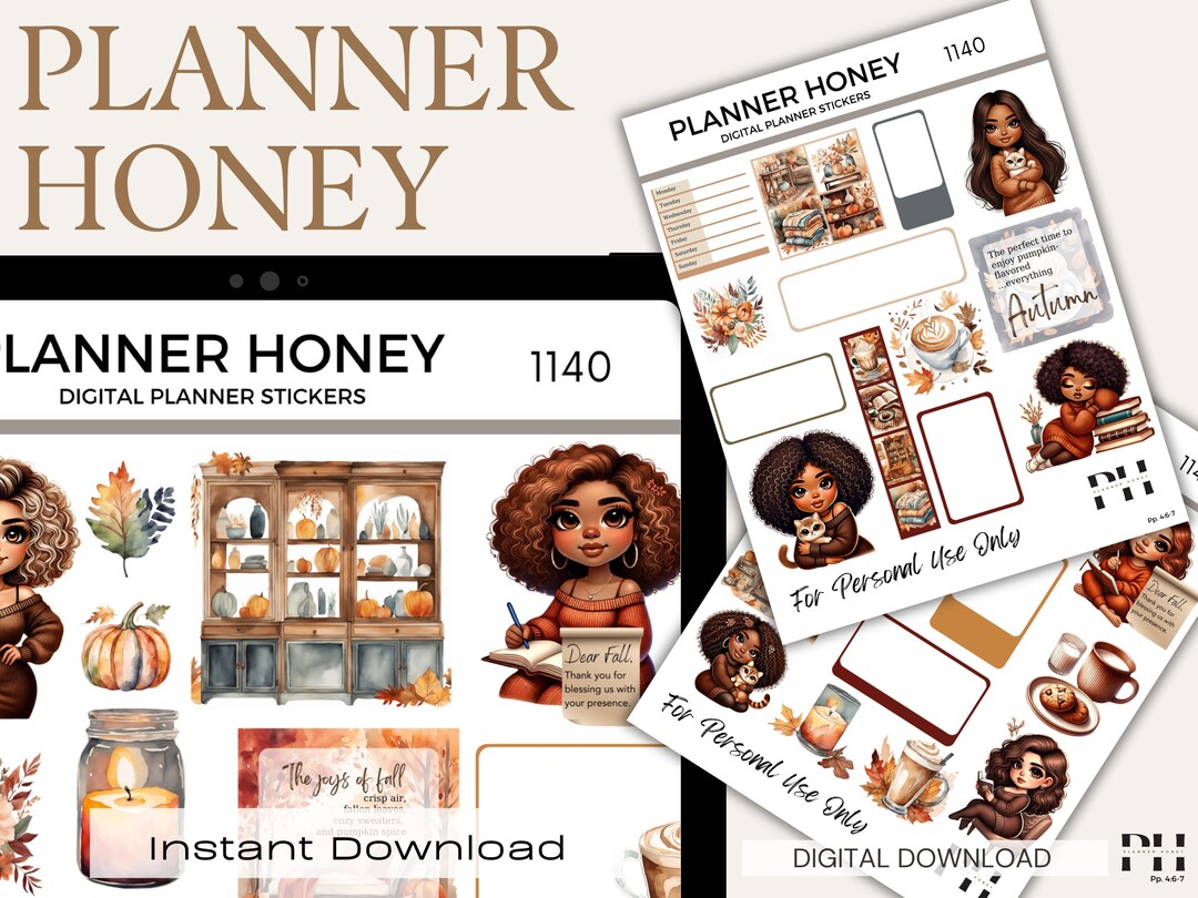 Fall Digital Planner Stickers, Cozy Autumn Theme (digital Download) - Etsy