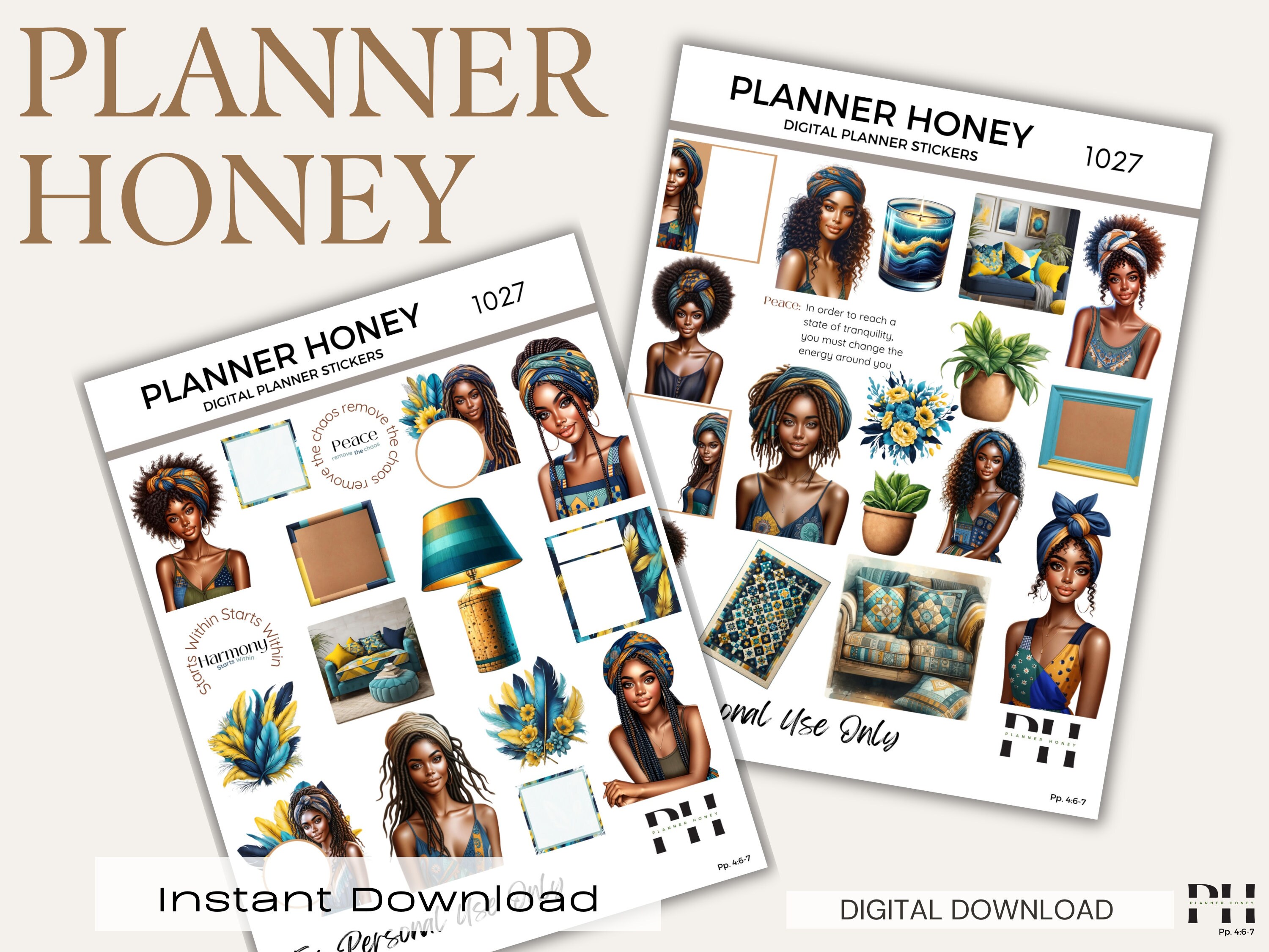 Pre-cropped Digital Stickers, Digital Stickers Black Girl, Goodnotes ...