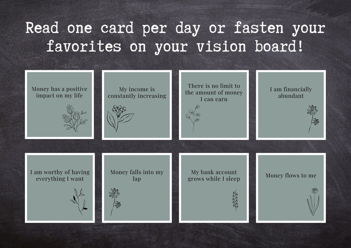 Printable Money Affirmation Cards, Instant Download, Law of Attraction ...