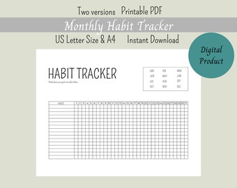 30 Day Habit Tracker Purple - Etsy