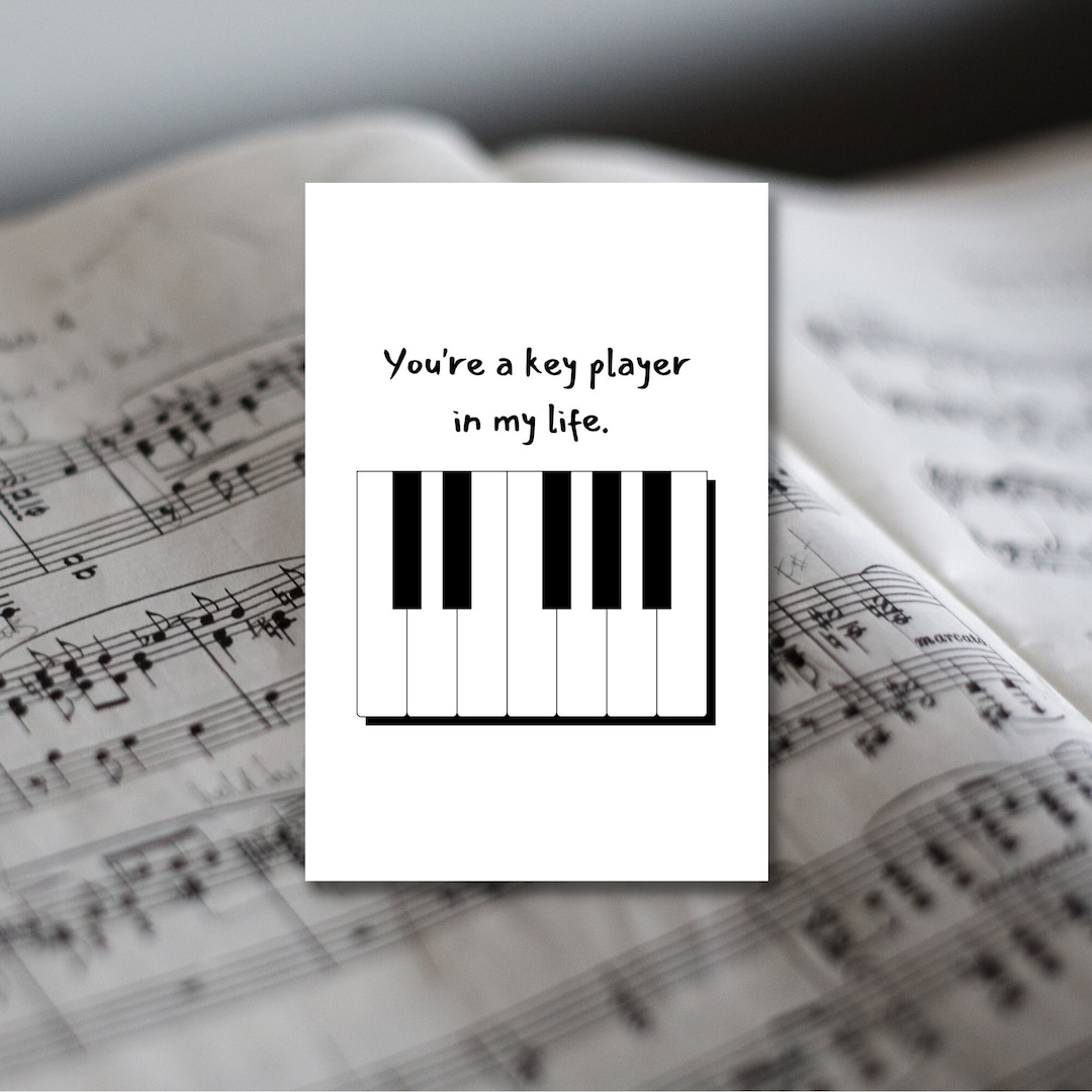 Cute Love Card, for Musician, Piano Keyboard, Key Player, Musical Notes ...